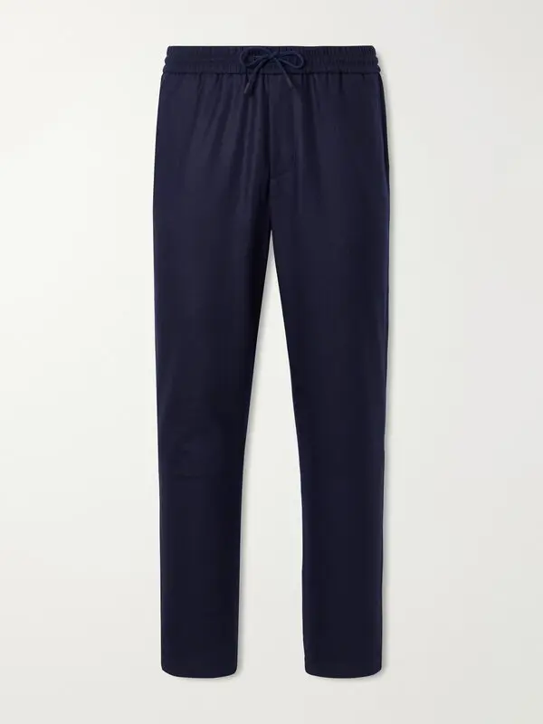 Sease Mindset Stretch Virgin Wool-flannel Straight-leg Trousers - Blue