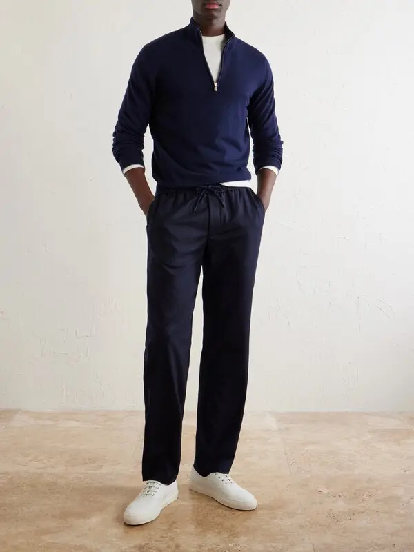 Sease Mindset Stretch Virgin Wool-flannel Straight-leg Trousers