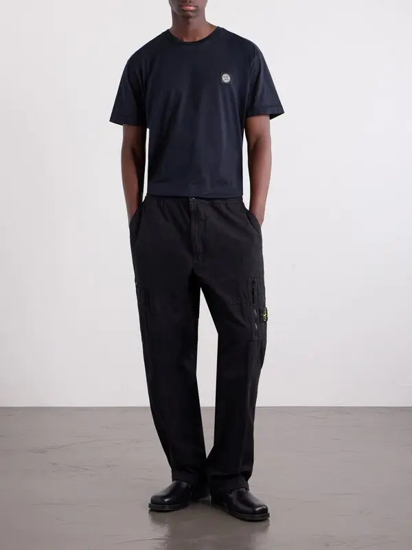Stone Island Logo-appliquéd Cotton-jersey T-shirt - Blue
