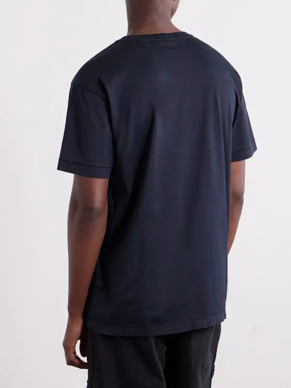 Stone Island Logo-appliquéd Cotton-jersey T-shirt - Blue