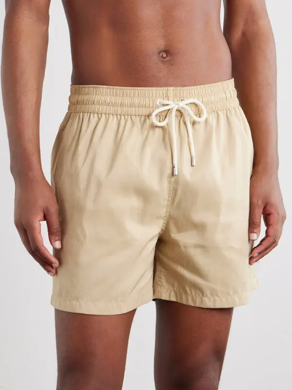 Frescobol Carioca Straight-leg Linen Blend Swim Shorts