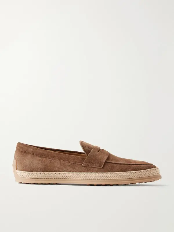 TOD'S Suede Espadrille Loafers