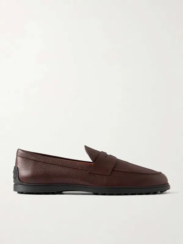 TOD'S Full-grain Leather Penny Loafers - Brown