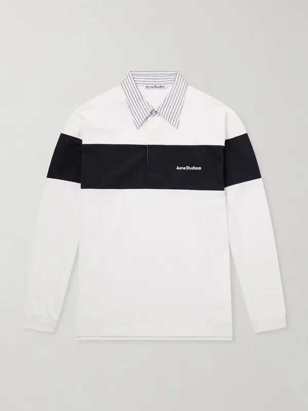 Acne Studios Logo-embroidered Cotton-jersey Polo Shirt