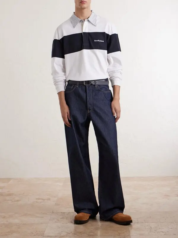 Acne Studios Logo-embroidered Cotton-jersey Polo Shirt