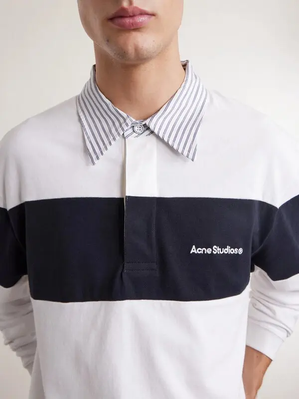 Acne Studios Logo-embroidered Cotton-jersey Polo Shirt