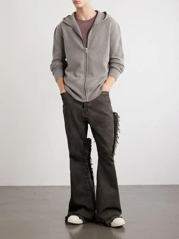 Rick Owens Cashmere-blend Felt Zip-up Hoodie