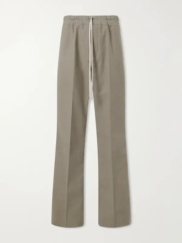 Rick Owens Dietrich Straight-leg Cotton-twill Drawstring Trousers - Gray