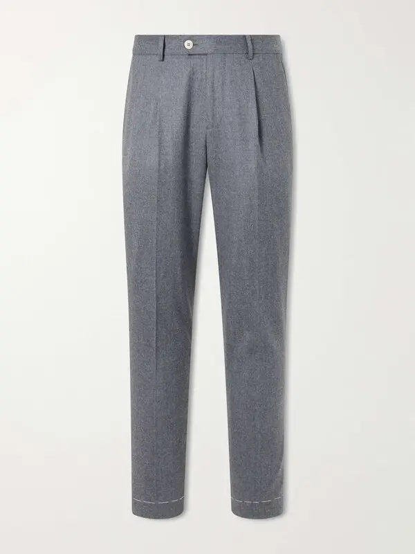 Brunello Cucinelli Straight-leg Pleated Wool Trousers
