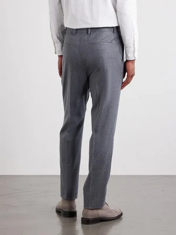 Brunello Cucinelli Straight-leg Wool Flannel Trousers