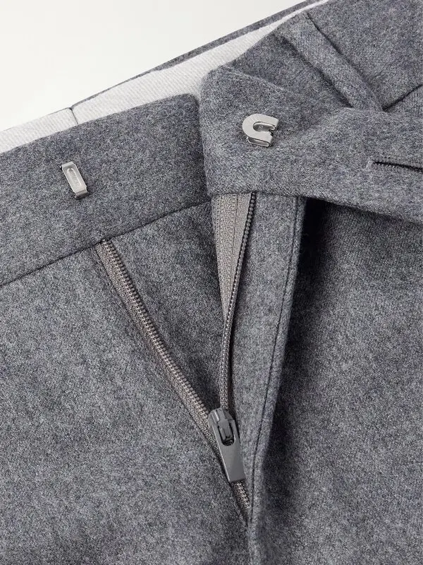 Brunello Cucinelli Straight-leg Wool Flannel Trousers
