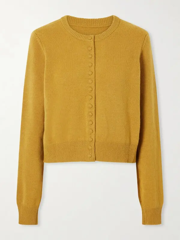 Tove Signe Wool And Cashmere-blend Cardigan - Yellow