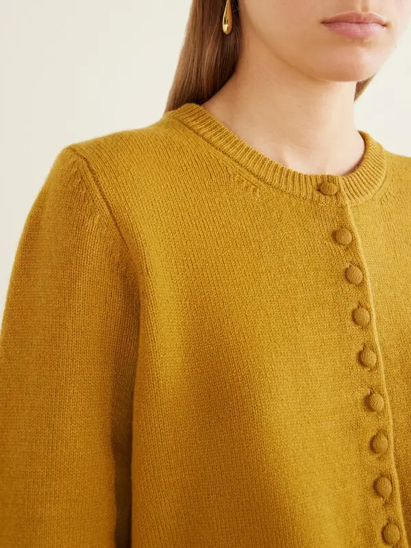 Tove Signe Wool And Cashmere-blend Cardigan - Yellow