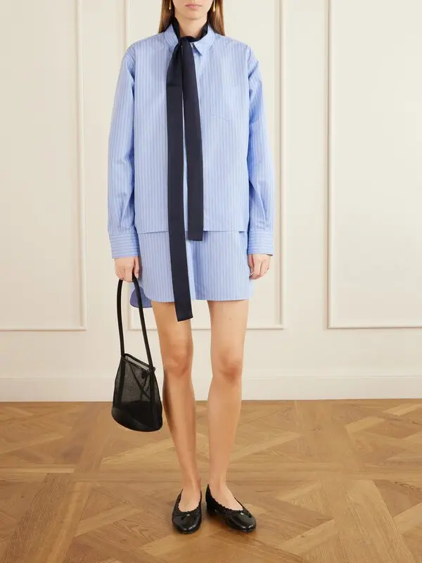 Tory Burch Bow-detail Raffia Ballet Flats