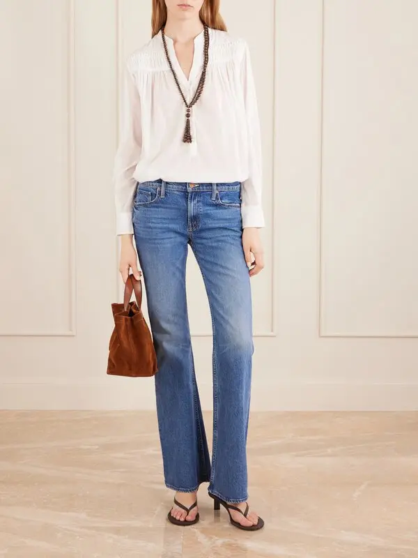 Staud Port Suede Tote Bag With Leather Trim