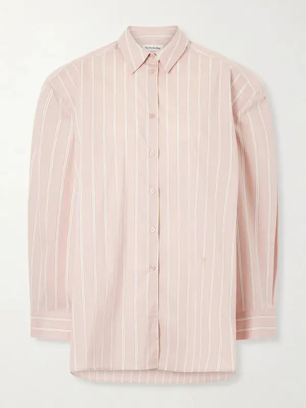 THE FRANKIE SHOP Oana Striped Cotton Poplin Shirt