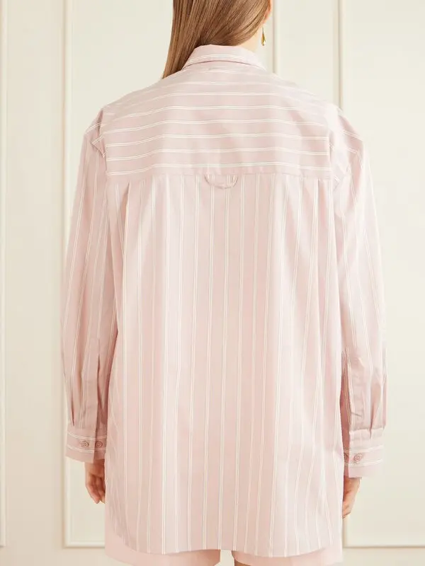 THE FRANKIE SHOP Oana Striped Cotton Poplin Shirt