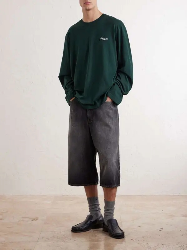 Acne Studios Logo-embroidered Cotton-jersey T-shirt