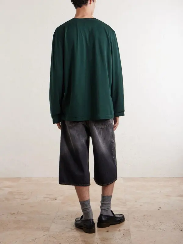 Acne Studios Logo-embroidered Cotton-jersey T-shirt - Green