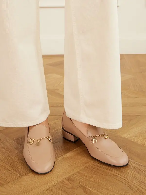 TOD'S Embellished Leather Loafers