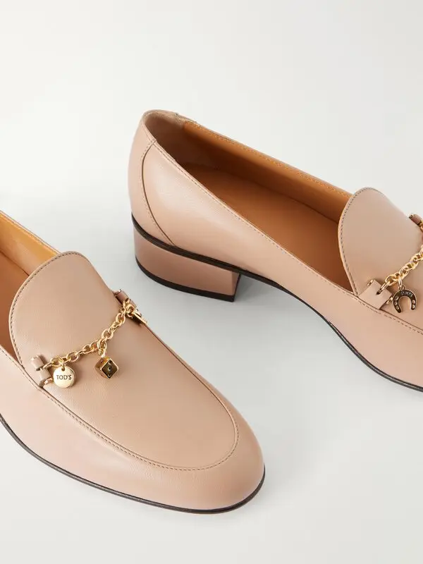 TOD'S Embellished Leather Loafers