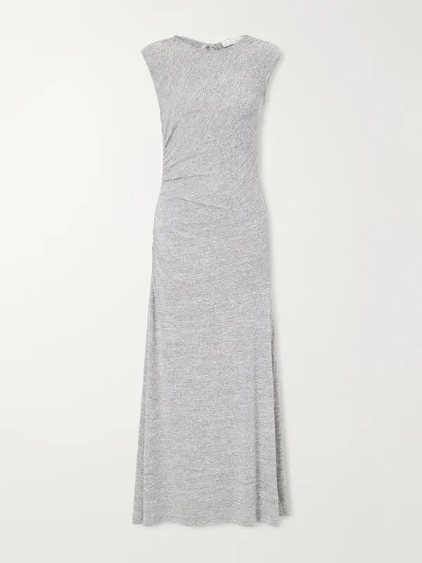 Proenza Schouler White Label Ruched Crepe-jersey Maxi Dress - Gray