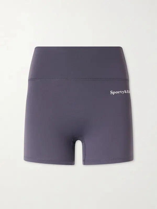 Sporty & Rich High-rise Tennis Shorts With Logo Print - Gray