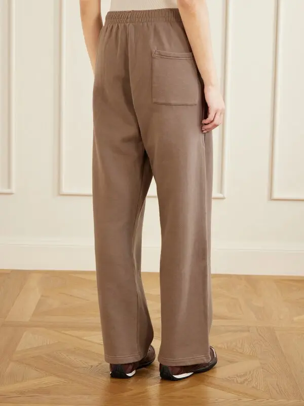 Sporty & Rich Cotton-jersey Wide-leg Sweatpants - Neutrals