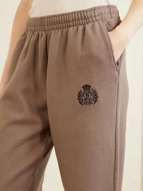 Sporty & Rich Cotton-jersey Wide-leg Sweatpants - Neutrals