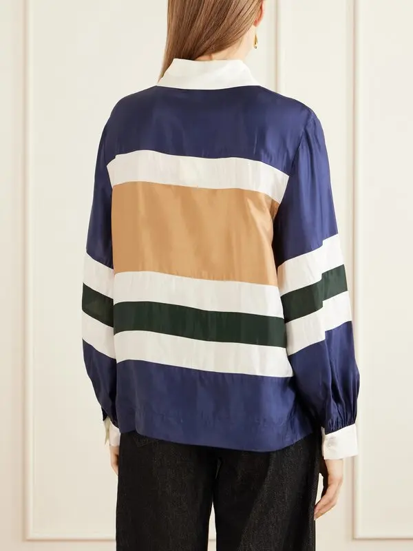 Sea Juliet Striped Satin Polo Shirt
