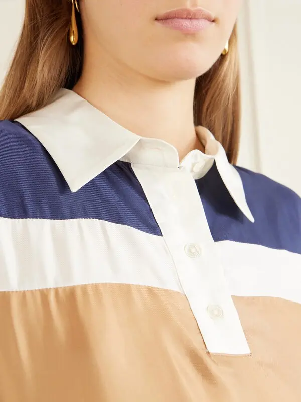 Sea Juliet Striped Satin Polo Shirt