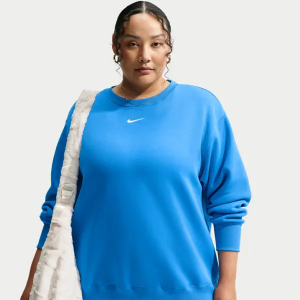 Nike Sportswear Phoenix Fleece Oversized Crew-neck Sweatshirt - Blue