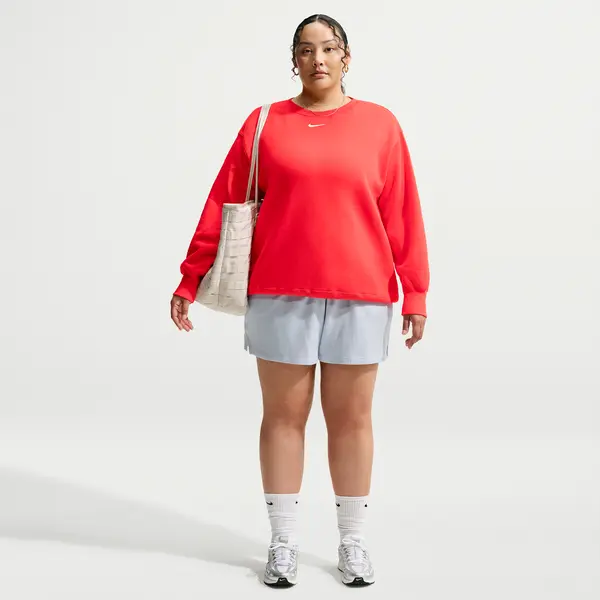 Nike Phoenix Fleece Oversized Crew-neck Sweatshirt - Red