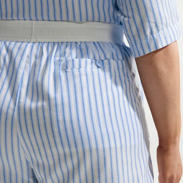 Nike Chill Poplin Loose Mid-rise Striped Shorts - Blue