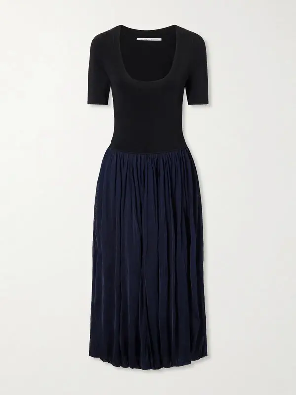 Maria Mcmanus Ribbed Woven Midi Dress