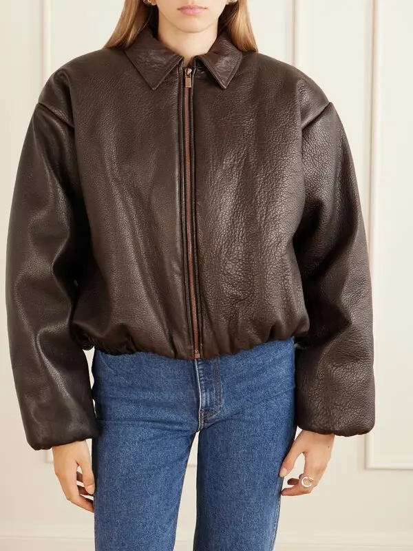 Magda Butrym Textured Leather Cropped Jacket