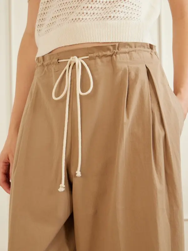 Maria Mcmanus Organic Cotton-poplin Wide-leg Pants - Neutrals