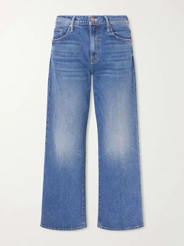 MOTHER The Mid Rise Maven Flood Wide-leg Jeans - Mid Denim