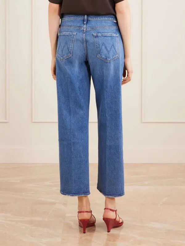 MOTHER The Mid Rise Maven Flood Wide-leg Jeans - Mid Denim