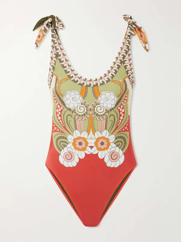 La DoubleJ Pammy Knotted Printed Swimsuit