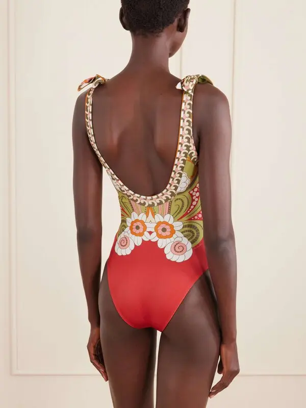 La DoubleJ Pammy Knotted Printed Swimsuit