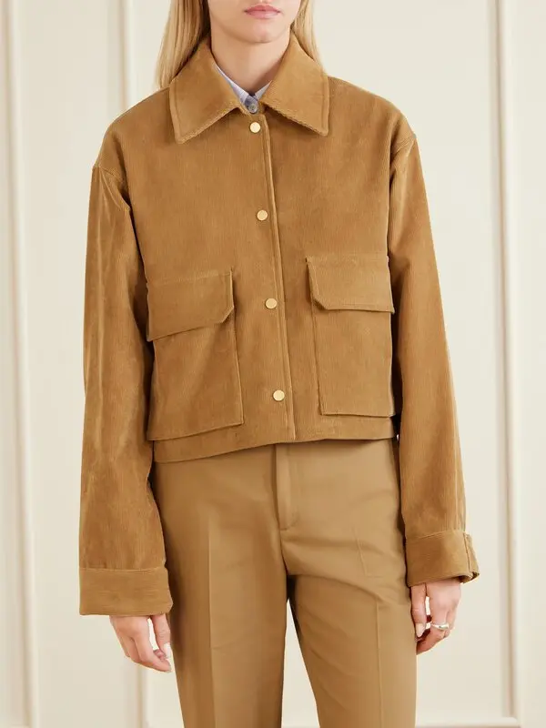Maria Mcmanus Organic Cotton Cropped Corduroy Jacket - Brown