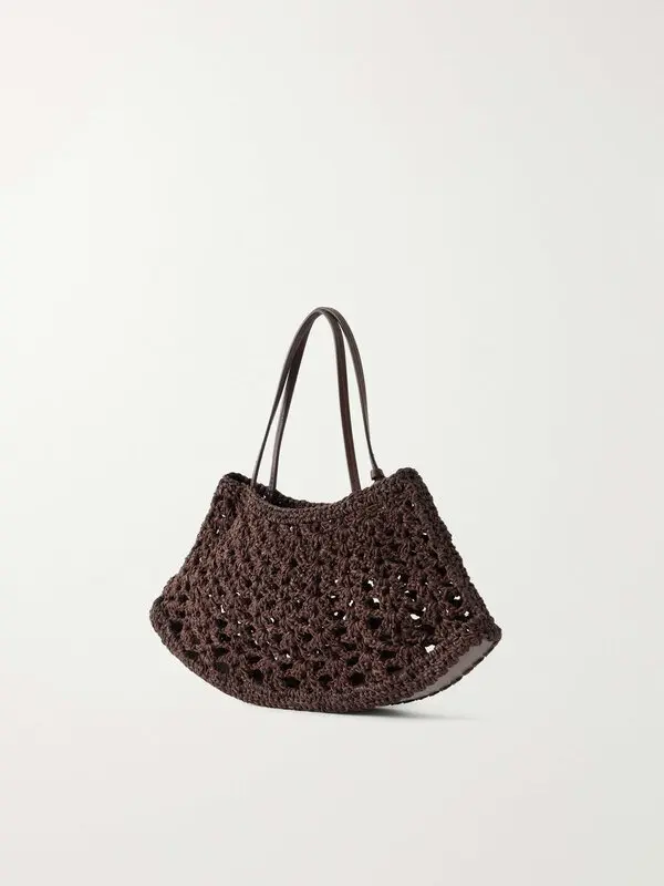 Magda Butrym Maya Mini Leather-trimmed Crocheted Shoulder Bag