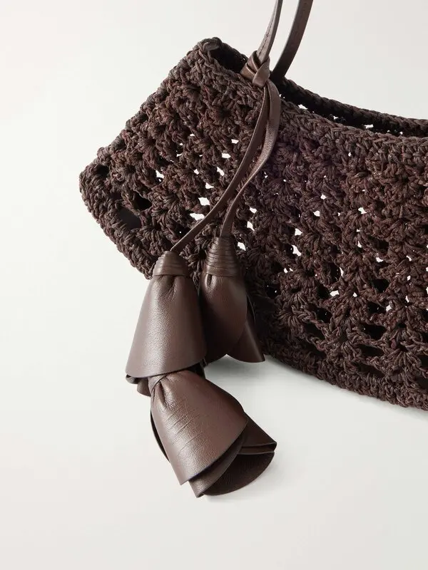 Magda Butrym Maya Mini Leather-trimmed Crocheted Shoulder Bag