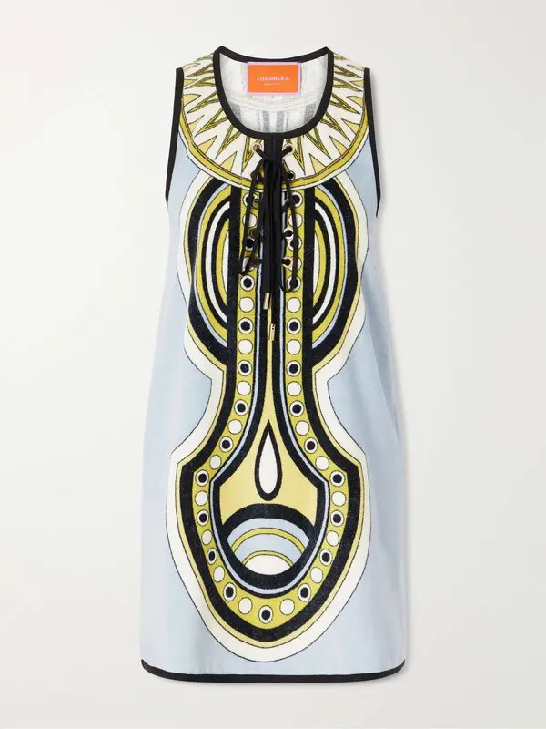 La DoubleJ Totem Printed Cotton Mini Dress