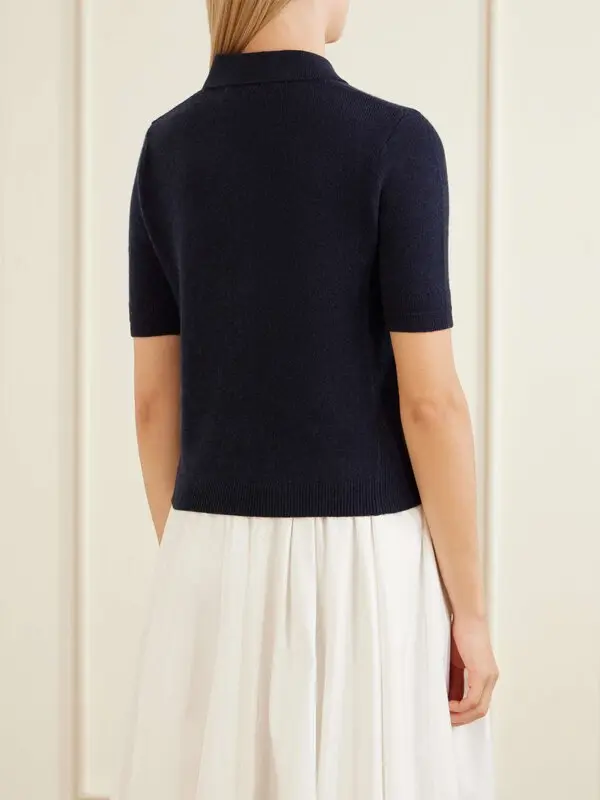 Maria Mcmanus Cashmere And Cotton-blend Polo Shirt