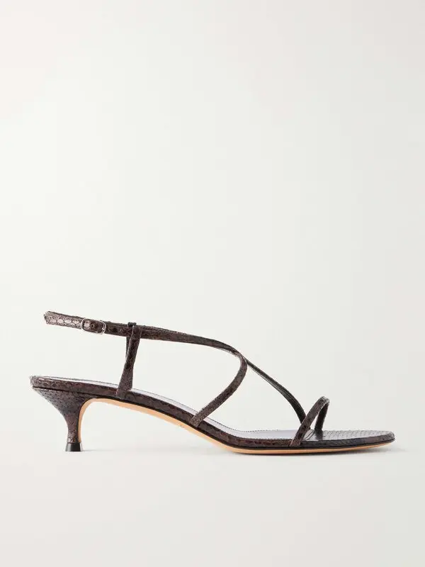 Le Monde Beryl Rio 35 Snake-effect Leather Sandals