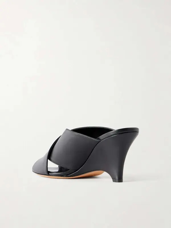 Le Monde Beryl Luca 70 Leather Wedge Sandals