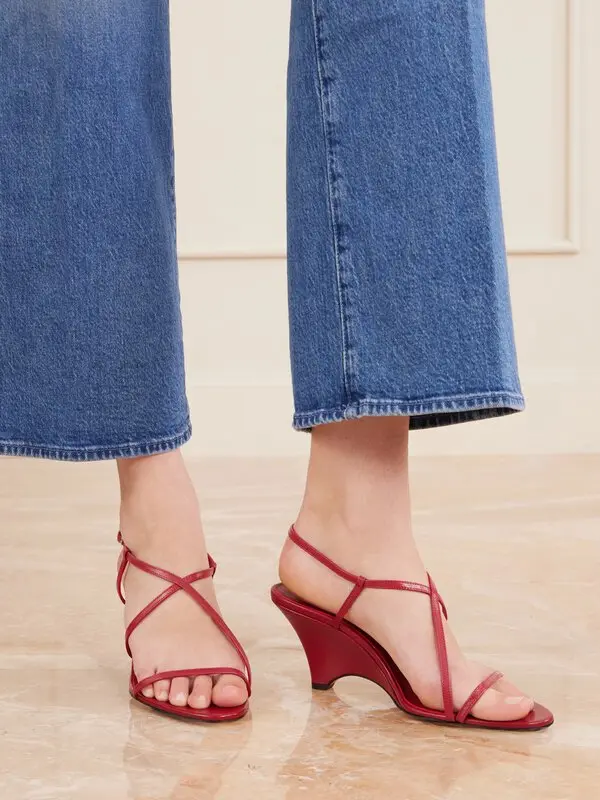 Le Monde Beryl Rio" 70mm Leather Wedge Sandals