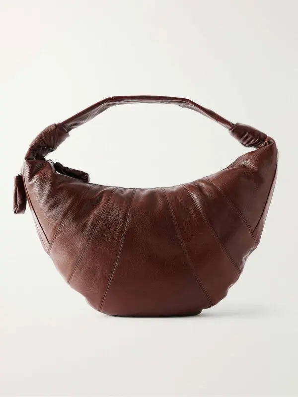 LEMAIRE Croissant Paneled Leather Shoulder Bag - Brown